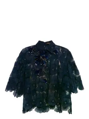 Biyan Floral-beaded Blouse - Blue