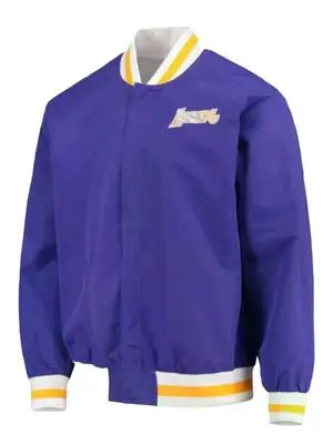 Mitchell & Ness Nba X Los Angeles Lakers 75th Anniversary Bomber Jacket - Purple