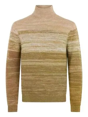 Malo Striped Roll-neck Sweater - Neutrals