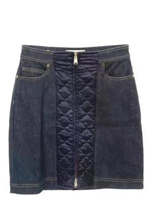 Fendi Quilted Denim Skirt - Blue
