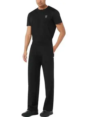 BILLIONAIRE Alcantara-stripes Logo-patch Track Pants Black