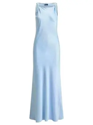 Polo Ralph Lauren Twisted-strap Satin Gown - Blue