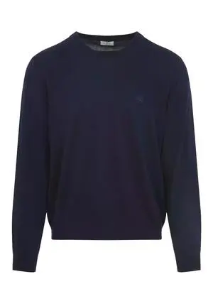 Etro Embroidered Round-neck Sweater - Blue