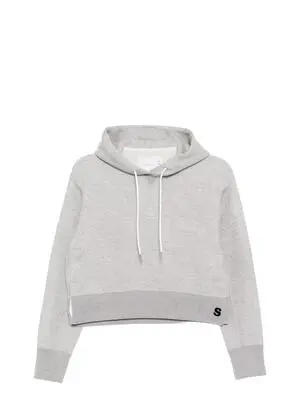 Sacai Cropped Hoodie - Grey