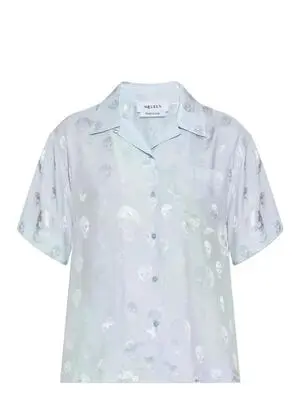 Alexander McQueen Skull-print Button-up Shirt - Blue