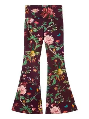 La DoubleJ Floral Flared Trousers - Purple