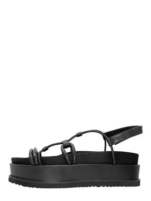 ROA Knotted Platform Sandals - Black