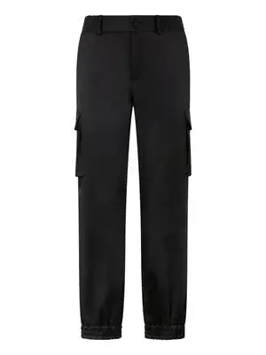 Philipp Plein Satin Cargo Trousers - Black