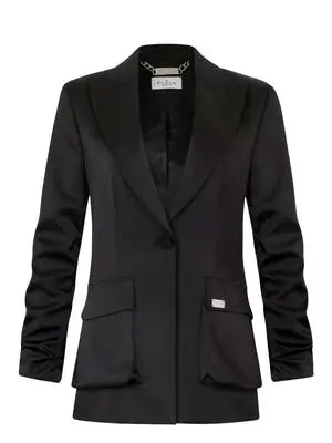 Philipp Plein Satin Single-breasted Blazer - Black