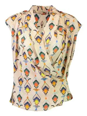 MAISON COMMON Printed Silk Blouse