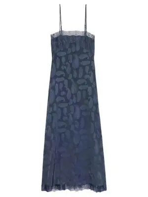 Zadig&Voltaire Paisley-pattern Dress With Lace Trim - Blue