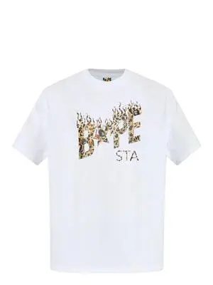 A BATHING APE Sta Leopard-print T-shirt - White