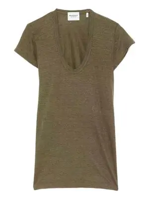 MARANT ETOILE Zankou V-Neck T-Shirt Green