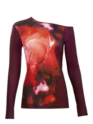 Silvia Tcherassi Sabra One-shoulder Floral Blouse - Red