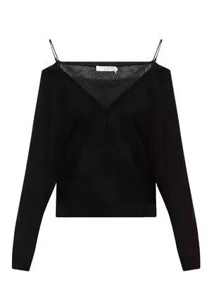 IRO PARIS Lace V-neck Sweater - Black