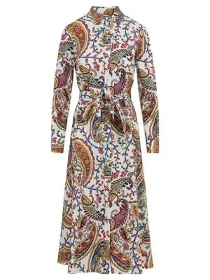Etro Paisley-pattern Midi Shirt Dress - White