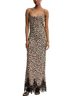 NEVER FULLY DRESSED Lace Animal-print Maxi Dress - Neutrals
