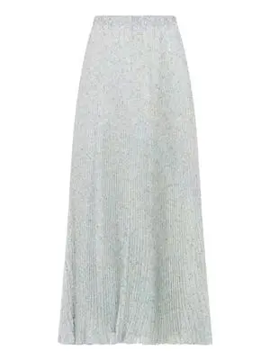 Ermanno Scervino Floral-pattern Pleated Midi Skirt - White