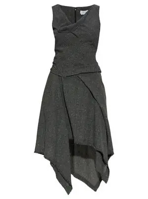Alexander McQueen Sleeveless Asymmetrical Dress - Grey