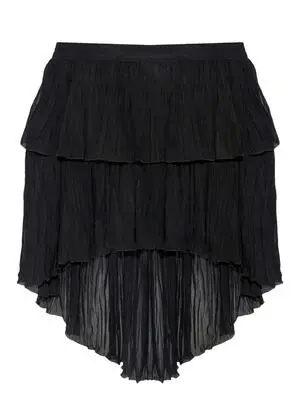 Blumarine Asymmetrical Tiered Skirt - Black