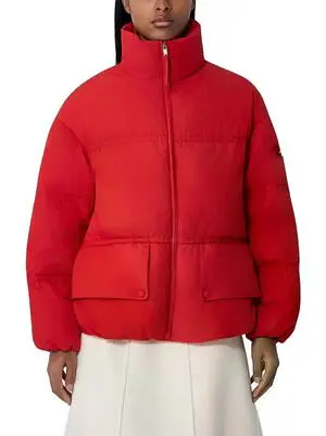 Moncler Quilted High-neck Jacket - Red