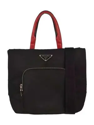 Prada 2010s Logo-plaque Tote Bag - Black