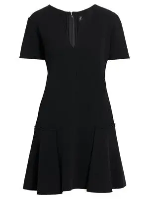 Oscar De La Renta Wool-blend Crepe Mini Dress - Black
