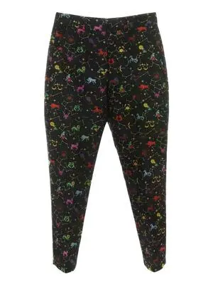 Dior Patterned Cropped Trousers - Black