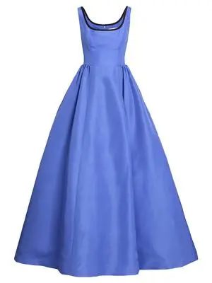 Carolina Herrera Pleated Silk-gazar Gown - Light Blue