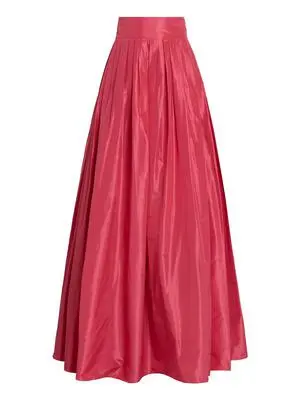 Carolina Herrera Pleated Silk-faille Maxi Skirt - Fuchsia