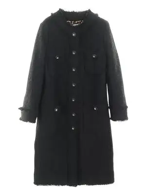 Dolce & Gabbana 2000s Dg Logo-button Tweed Coat - Black