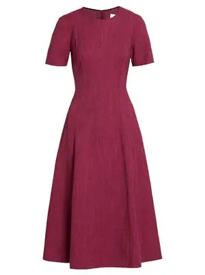 Carolina Herrera Twill Midi Dress - Plum