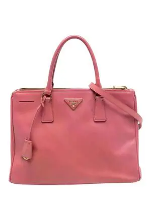 Prada 2013-2025 Medium Saffiano Lux Galleria Double Zip Satchel - Pink