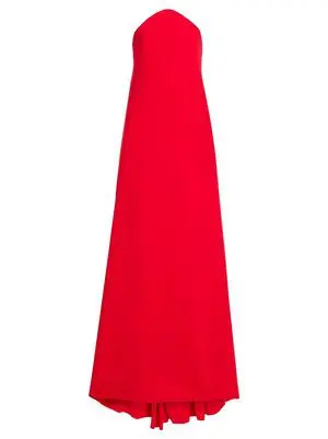Carolina Herrera Strapless Crepe Gown - Red