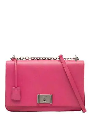 Prada Saffiano Lux Lock Chain Flap Crossbody Bag - Pink