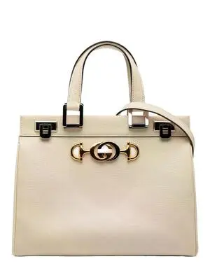 Gucci Small Leather Zumi Satchel - White
