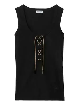 Burberry Lace-up Tank Top - Black