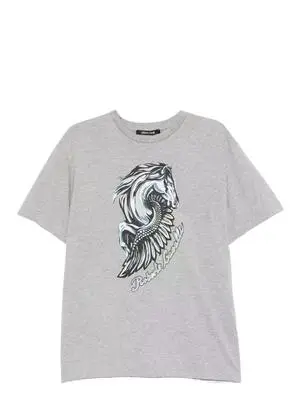Roberto Cavalli Graphic-print Crew-neck T-shirt - Grey