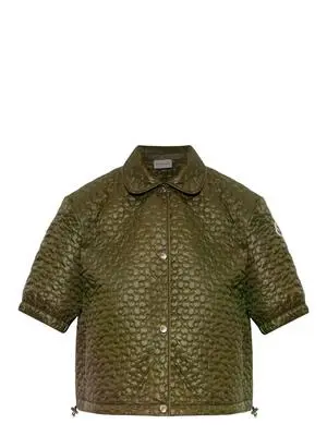 Moncler Flower Quilted Short-sleeve Top - Green