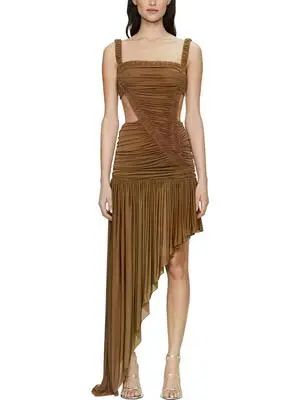 Christopher Esber Orion Swept Ruched Skirt - Brown