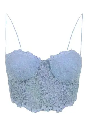 Ermanno Scervino Floral-lace Sleeveless Top - Blue