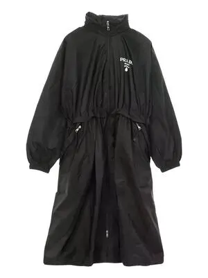 Prada 2000s Logo-print Hooded Raincoat - Black