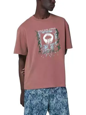 BRAIN DEAD Short-sleeves Graphic-print T-shirt - Brown