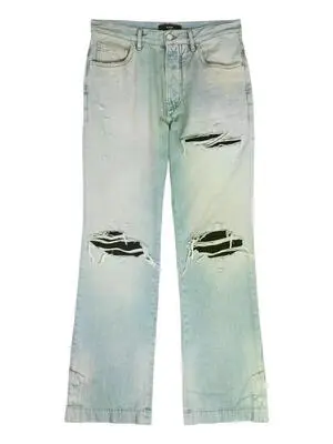 Amiri Mx1 Ripped Straight-leg Jeans - Blue