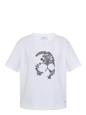 Alexander McQueen Lace Skull T-shirt - White