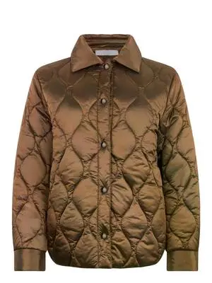 Peserico Diamond-quilted Padded Jacket - Brown