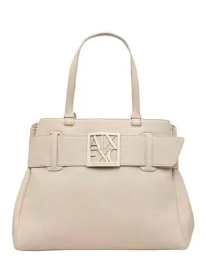 Armani Exchange Logo Appliqué Tote Bag - Neutrals