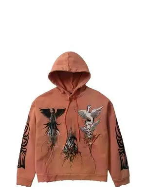 WHO DECIDES WAR BY EV BRAVADO Winged Hoodie - Orange