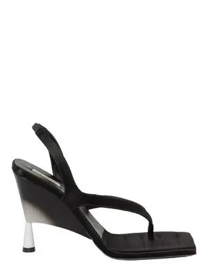 GIABORGHINI Square-toe Slingback Sandals - Black