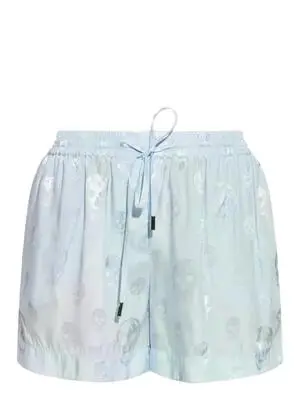 Alexander McQueen Skull-print Drawstring Shorts - Blue